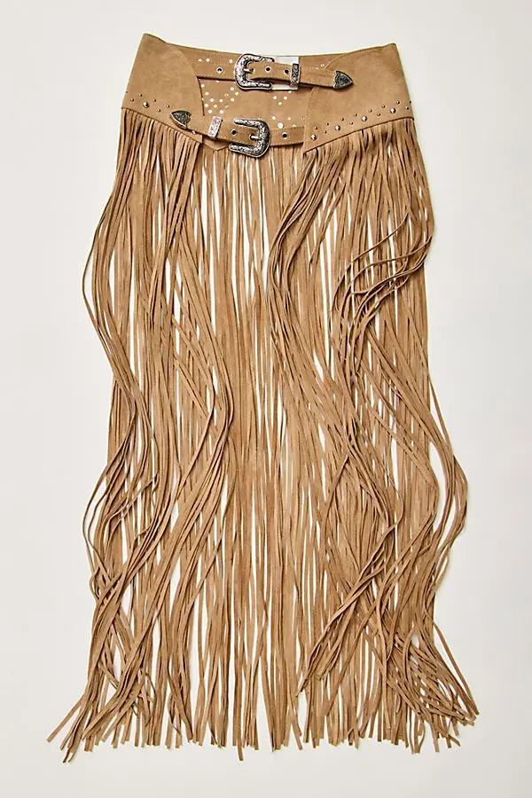 UNDERSTATED LEATHER Heart Em Maxi Skirt Belt - Dust