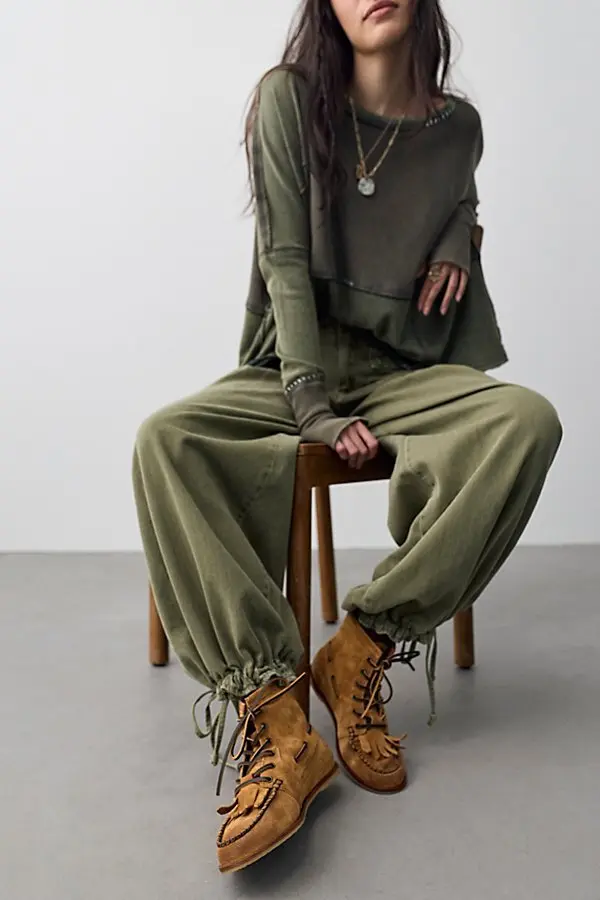 Free People Benny Boat Shoe Boots - Tan