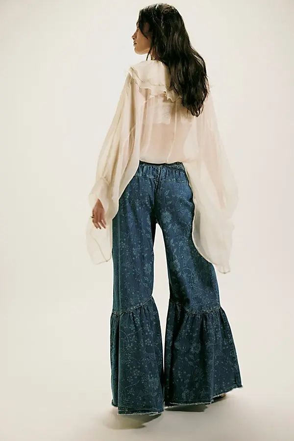 Free People We The Free Sunshine Mid-rise Wide-leg Jeans