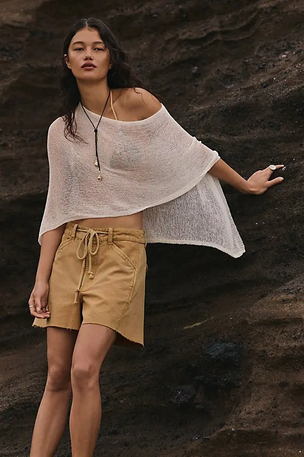 Free People Camped Out Cotton-canvas Shorts - Weathered Tan