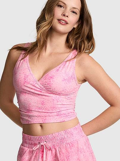 Pink Relay™ Ruched Wrap Bra Tank - Print