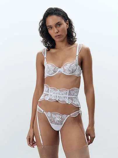 Victoria's Secret Bluebella Gabriella Waspie Suspender - White,ivory