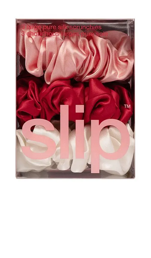 Slip Pure Silk Large Scrunchies Set Of 3 - Beauty: Multi