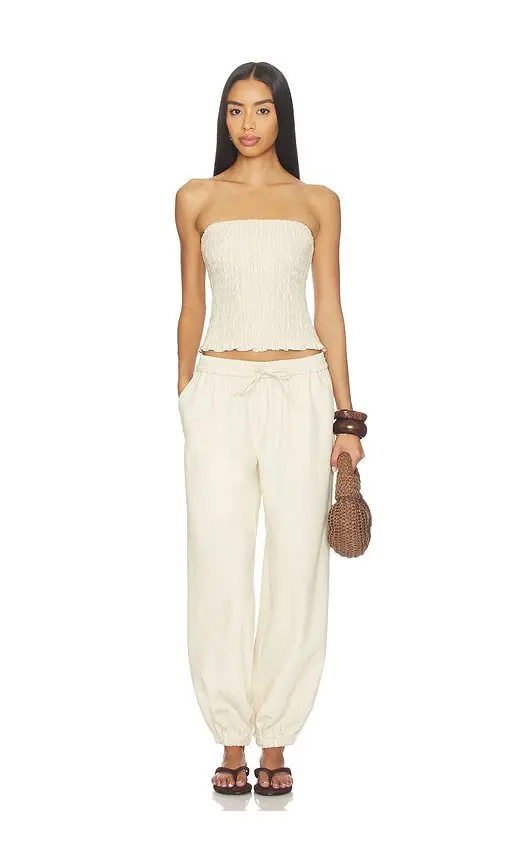 Lna Gigi Strapless Shirred Tube Top - Cream