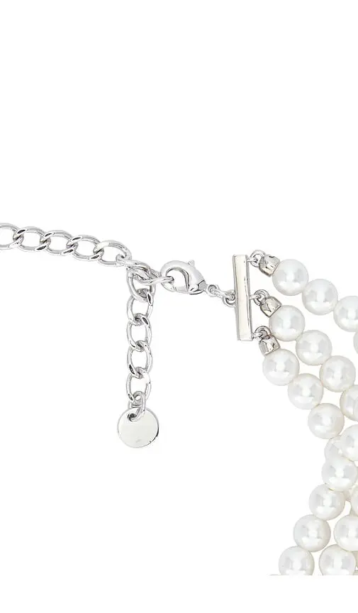 SELF-PORTRAIT Crystal Pearl Choker - Ivory
