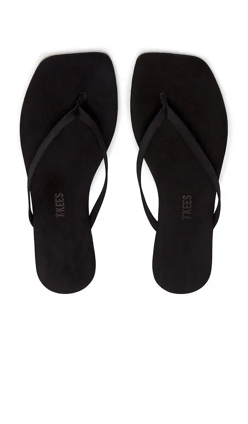 Tkees Lily Suede Square Toe Sandal - Black