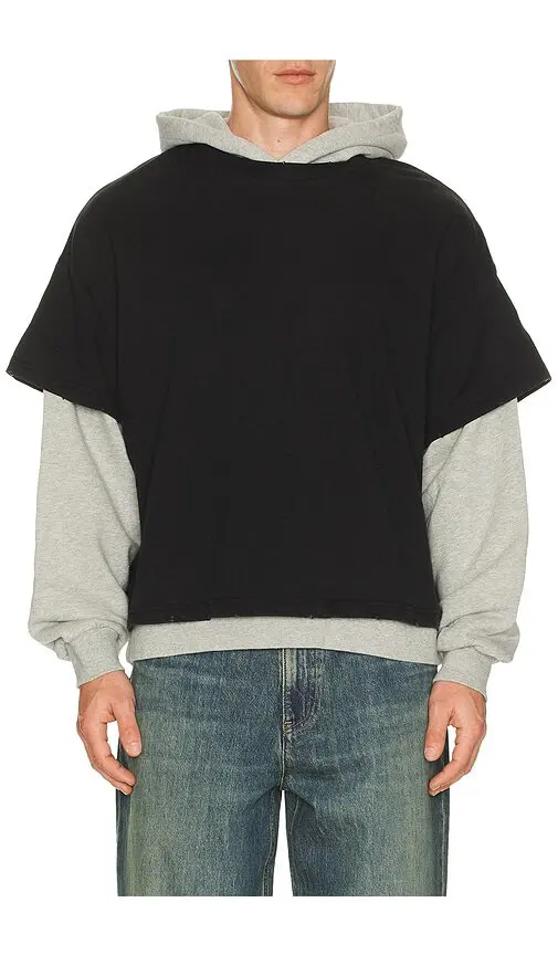 FOUND Double Layer Hoodie - Black