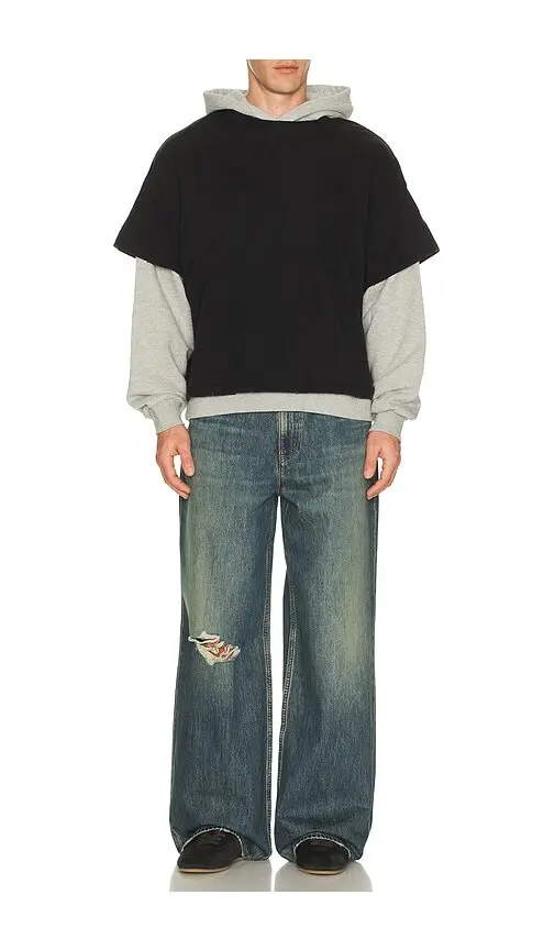 FOUND Double Layer Hoodie - Black