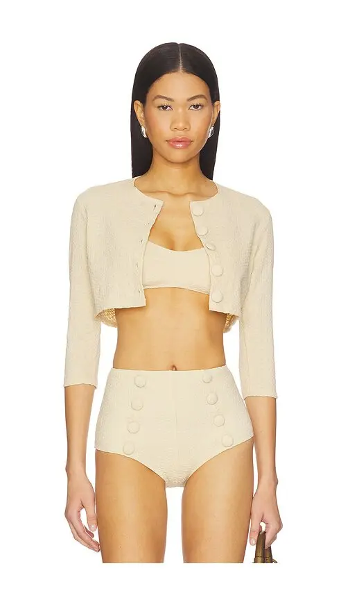 Lisa Marie Fernandez Cropped Cardigan - Cream
