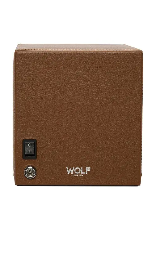 Wolf Cub Single Watch Winder With Cover - Brown