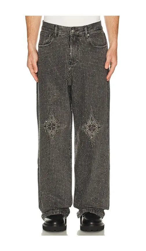 BIRTH OF ROYAL CHILD 20k Diamond Stellar Denim Pants - Black