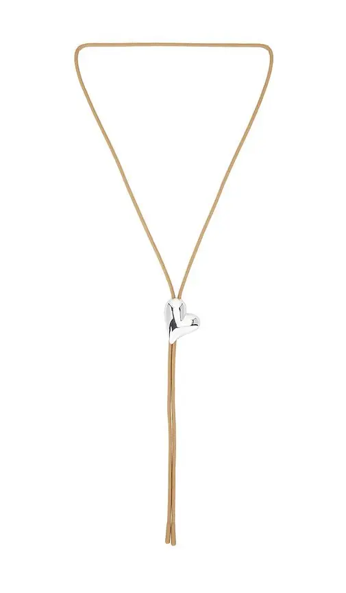Jenny Bird Art Heart Bolo Tie Necklace - Metallic Silver