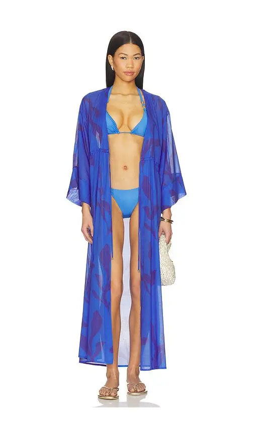 VIX PAULA HERMANNY Yumi Long Cover Up Dress In . Also - Blue