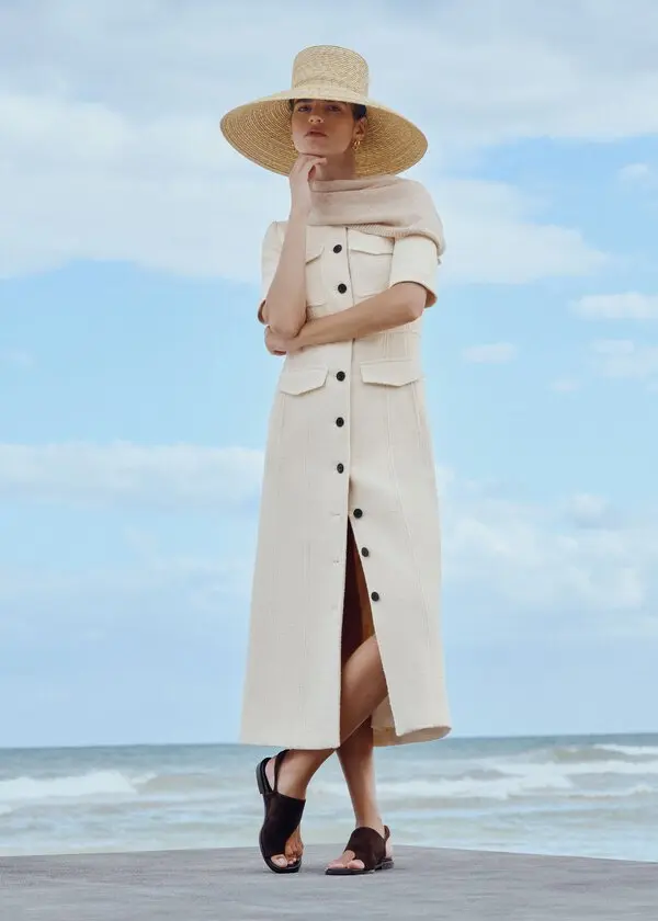 ME+EM Button Front Maxi Shift Dress