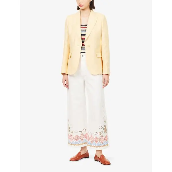 Max Mara Single-breasted Linen Blazer - Light Yellow