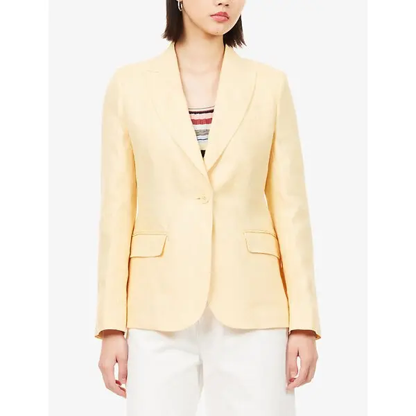Max Mara Single-breasted Linen Blazer - Light Yellow