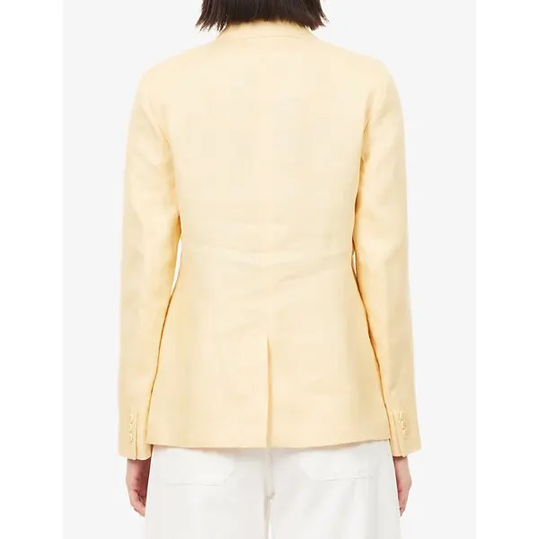 Max Mara Single-breasted Linen Blazer - Light Yellow