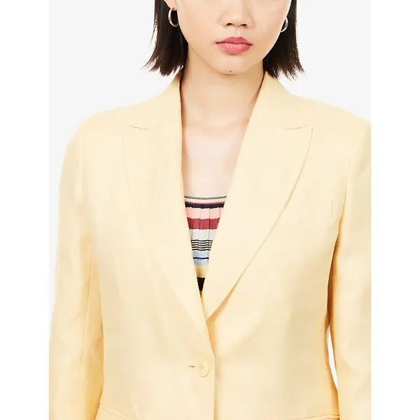 Max Mara Single-breasted Linen Blazer - Light Yellow