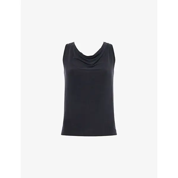 PEACHY DEN Stretch-woven Top - Graphite