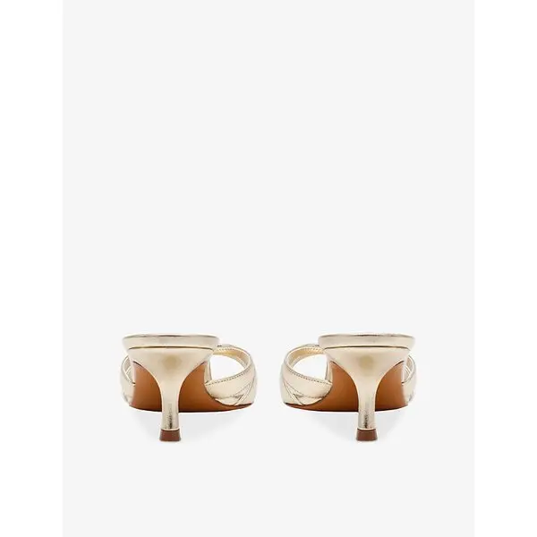Steve Madden Heeled Leather Sandals - Gold
