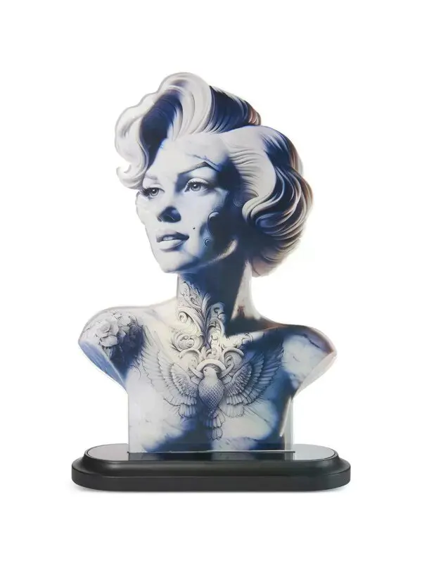 LINEE RECANATI Carrara Hollywood Tattoo Table Lamp - Blue