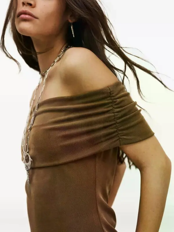 Ba&sh Bene Gathered Off-shoulder Top