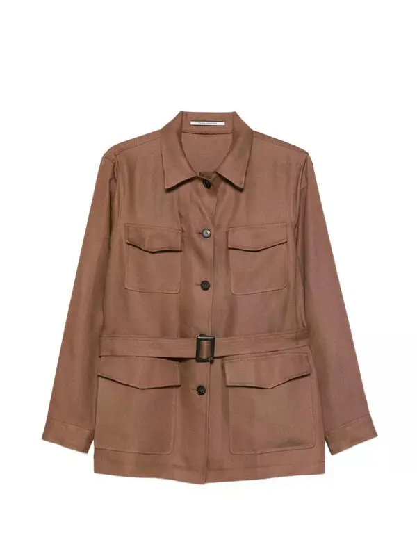 Tagliatore Lauren Belted Jacket - Brown