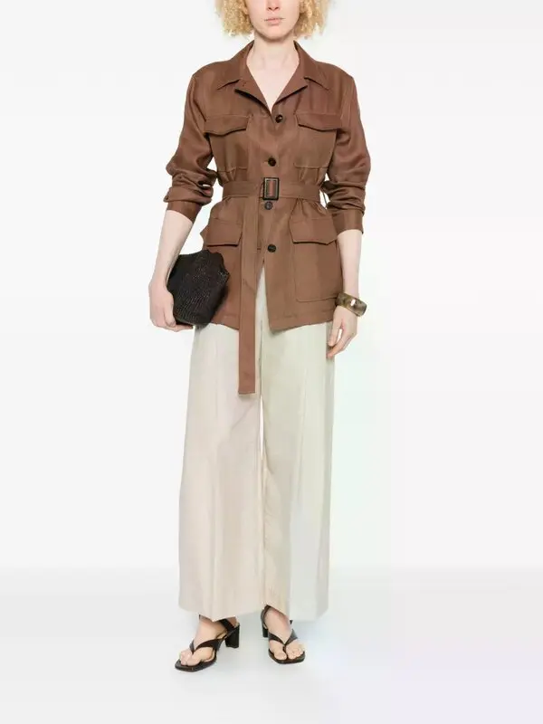 Tagliatore Lauren Belted Jacket - Brown