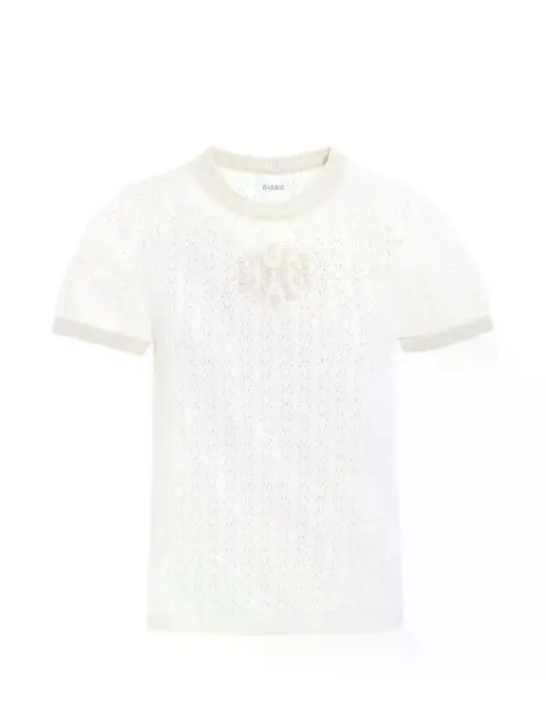 BARRIE Logo-appliqué Knitted Top - Neutrals