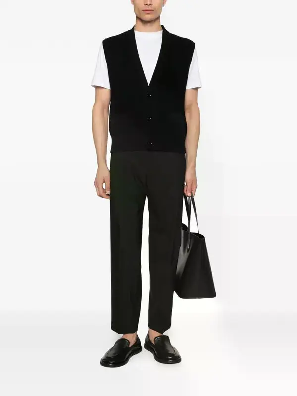LARDINI Button V-neck Sleeveless Cardigan