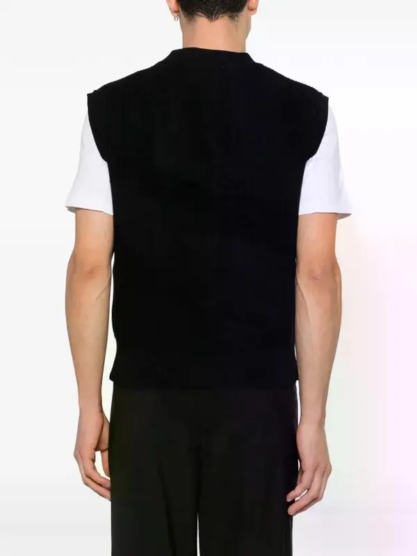 LARDINI Button V-neck Sleeveless Cardigan