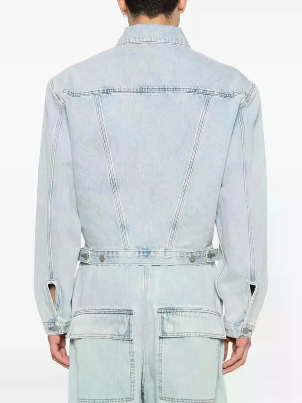 ENTIRE STUDIOS Shrunken Pocket Denim Jacket - Blue
