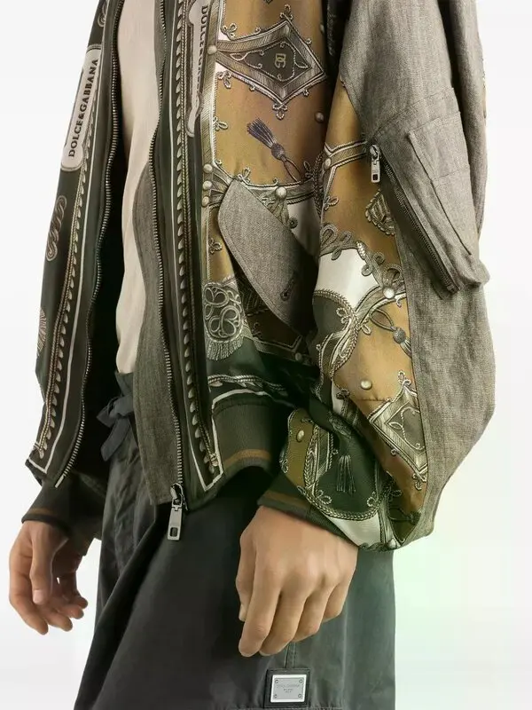 Dolce & Gabbana Printed Zip Bomber Jacket