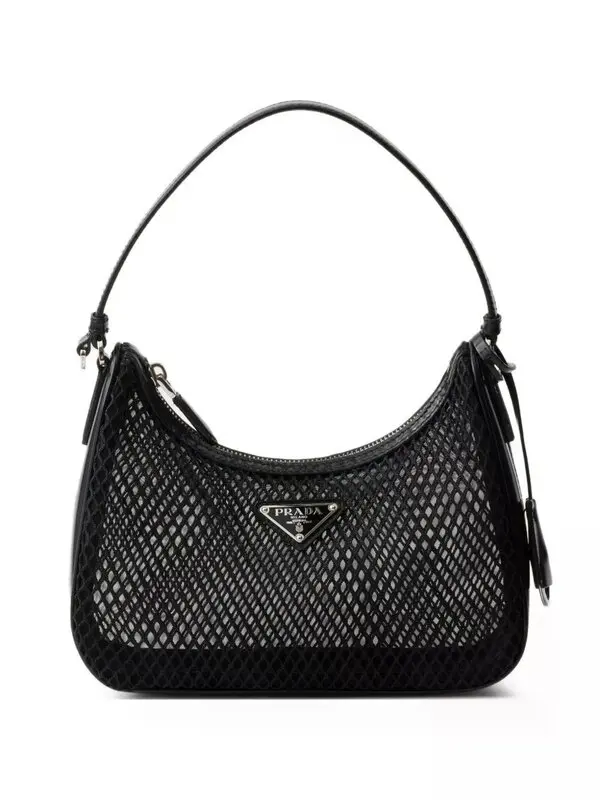 Prada Re-edition 2005 Mesh And Brushed Leather Bag