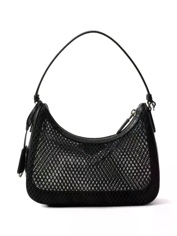 Prada Re-edition 2005 Mesh And Brushed Leather Bag