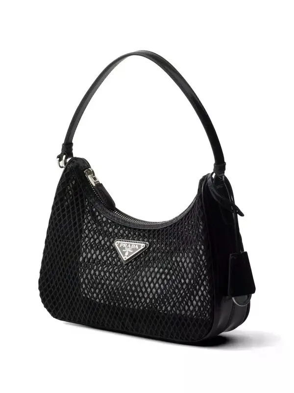 Prada Re-edition 2005 Mesh And Brushed Leather Bag