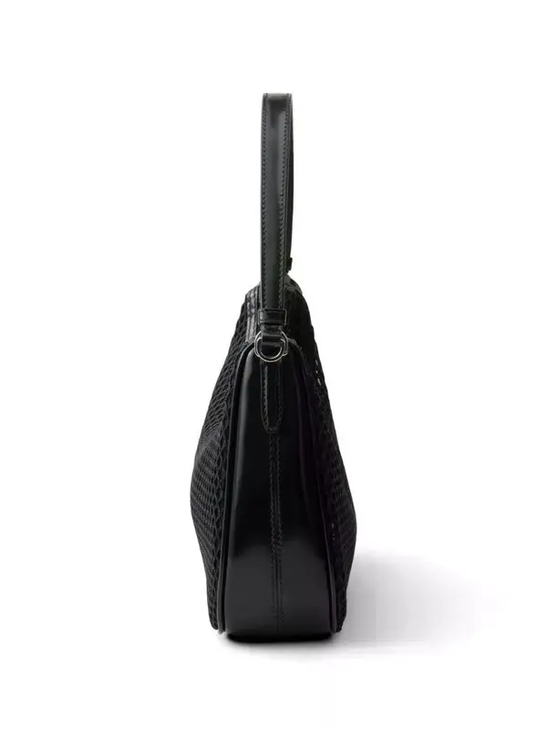 Prada Re-edition 2005 Mesh And Brushed Leather Bag