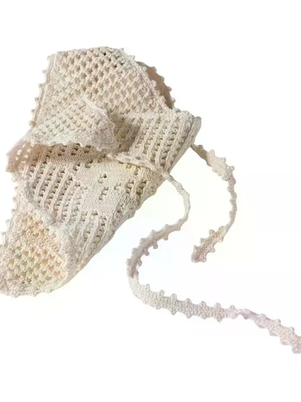 Miu Miu Crochet Cotton Triangle Scarf