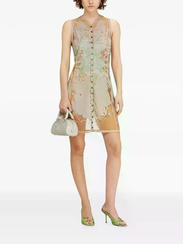 DIESEL® Sleeveless Abstract Print Mini Dress