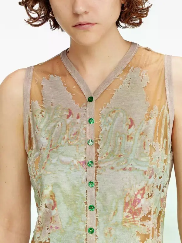 DIESEL® Sleeveless Abstract Print Mini Dress