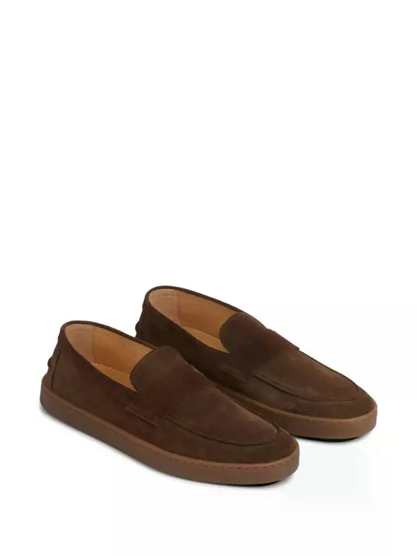 HENDERSON BARACCO Suede Penny Loafers - Brown