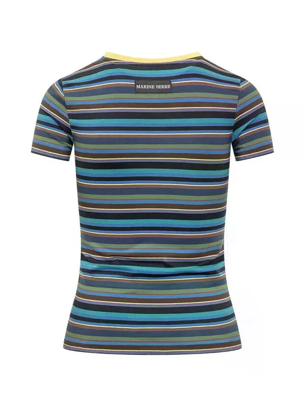 MARINE SERRE Striped Round Neck T-shirt