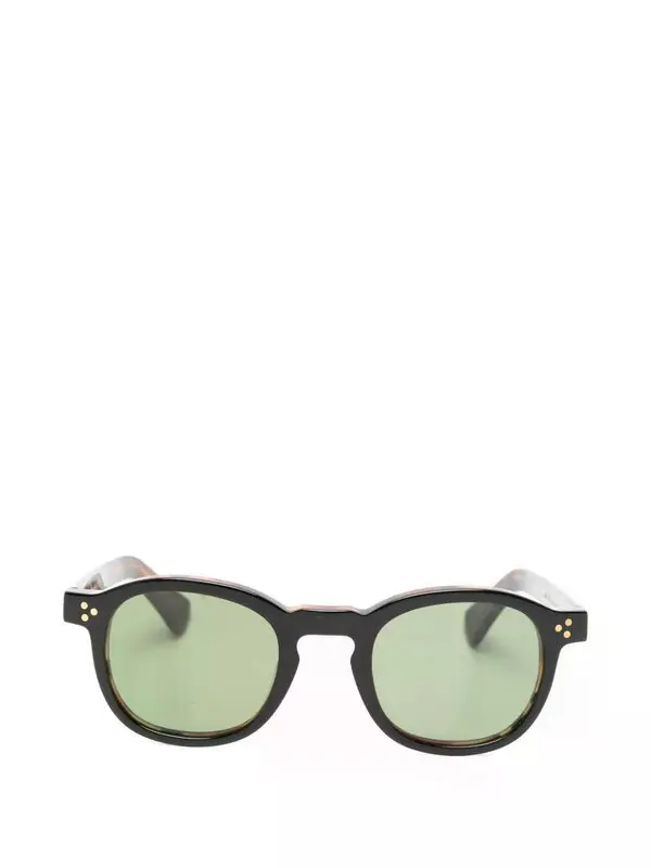 LESCA Iota Round Sunglasses - Black
