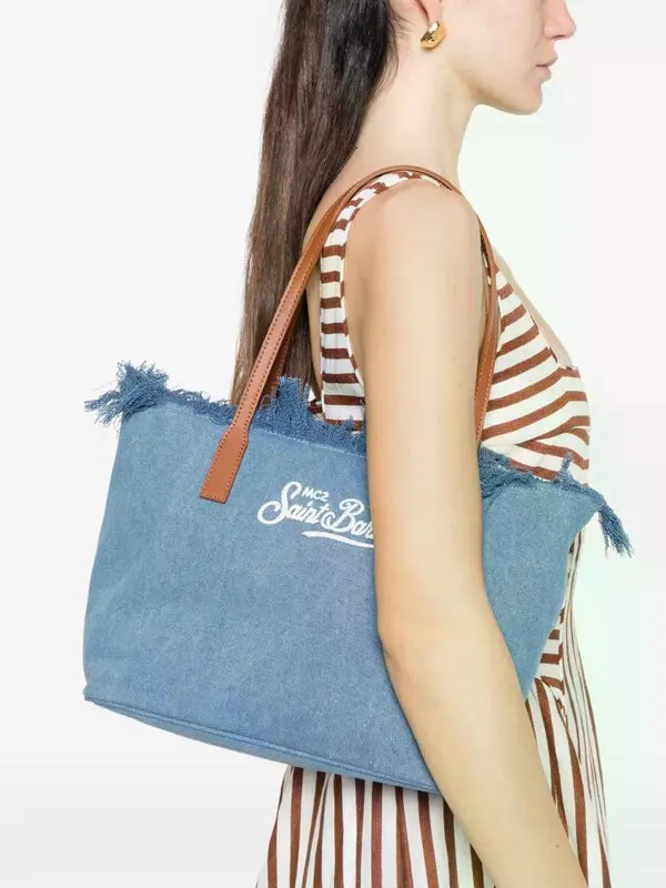 MC2 SAINT BARTH Logo-embroidered Tote Bag - Blue