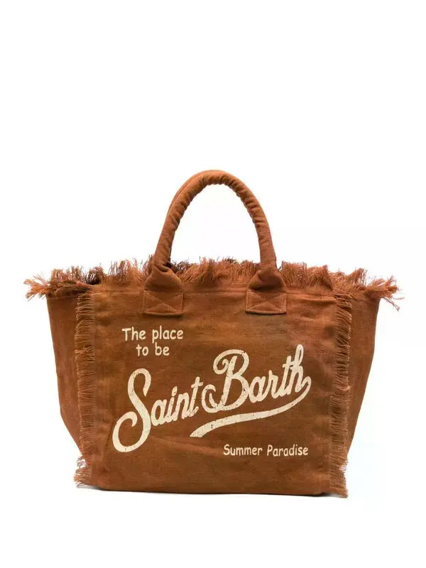 MC2 SAINT BARTH Fringed Tote Bag - Brown