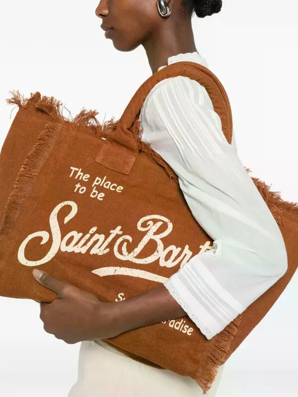 MC2 SAINT BARTH Fringed Tote Bag - Brown