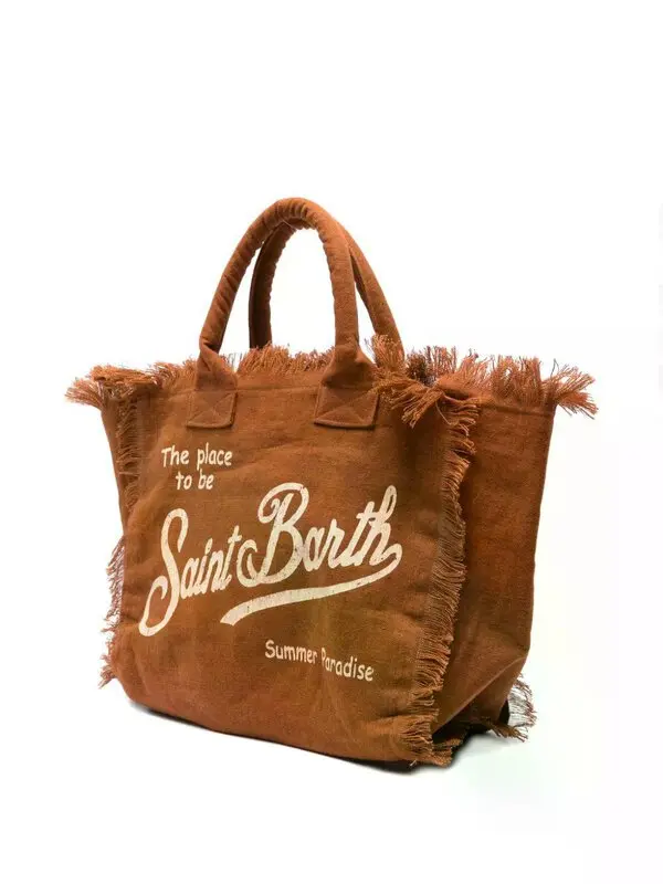 MC2 SAINT BARTH Fringed Tote Bag - Brown