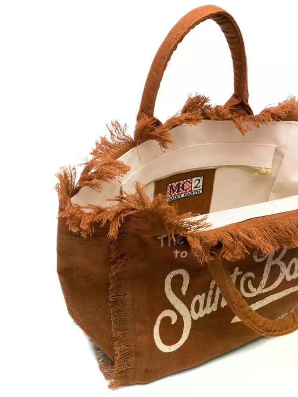 MC2 SAINT BARTH Fringed Tote Bag - Brown