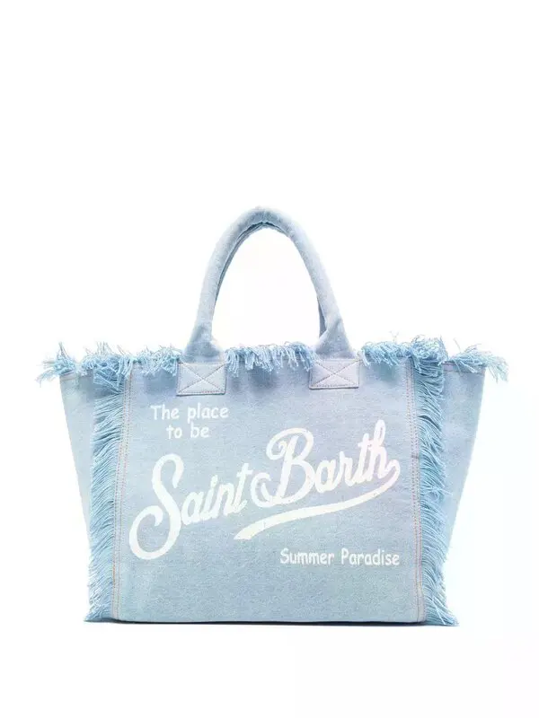 MC2 SAINT BARTH Fringed-detail Tote Bag - Blue