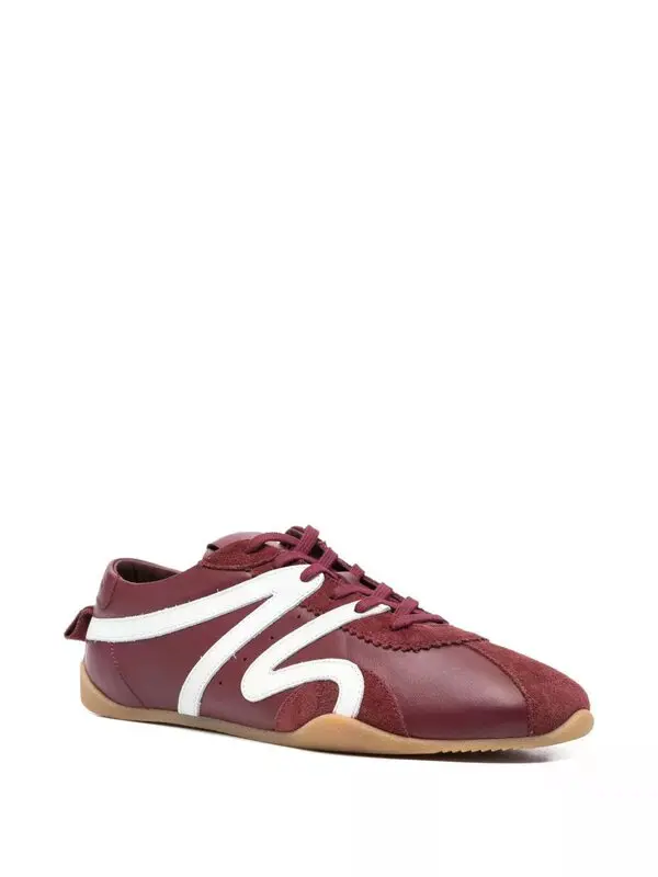 GIUSEPPE ZANOTTI Suede Detail Lace-up Sneakers - Red